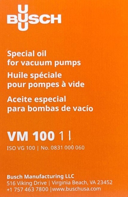 Busch Pump Oil 1 Quart Busch Vacuums Pumps Busch VM100 / R530 | eBay