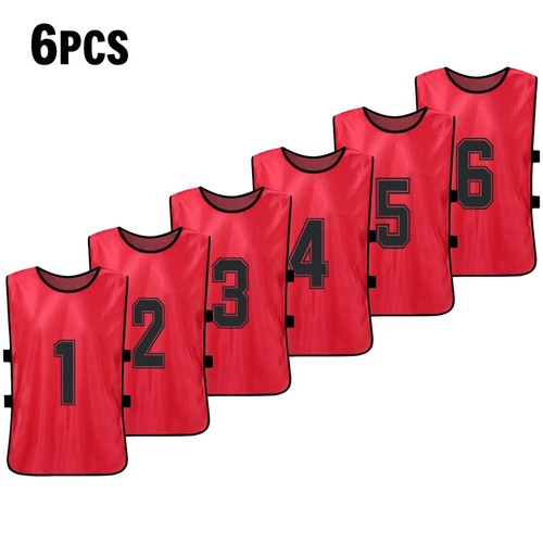 6PCS Kid's Football Pinnies Quick Drying Soccer Jerseys Youth Sports ...