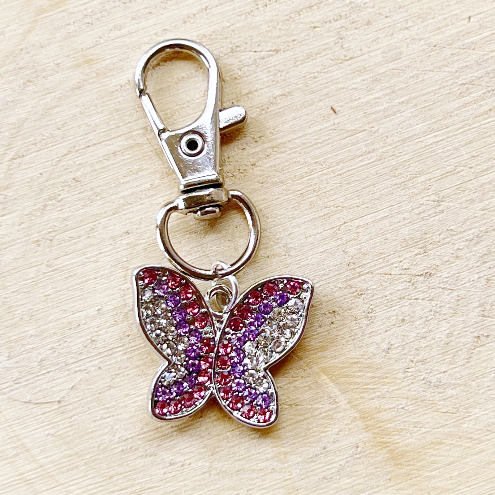 Butterfly Zipper Pull Keychain Charm with Rhinestones | eBay