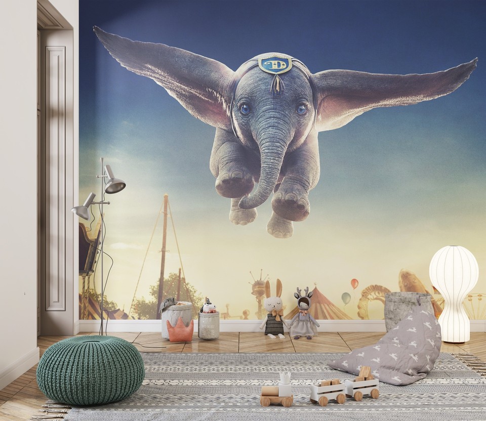 Dumbo Flying Disney Self-Adhesive Removable Wallpaper Mural Home Wall ...