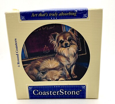 Coasters Pomeranian Dog Coasterstone Absorbent 4 1/4 Inches Set Of 4 In ...