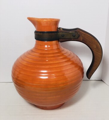 Vintage Bauer Pottery Ring Ware Orange Open Coffee Carafe/Pitcher | eBay