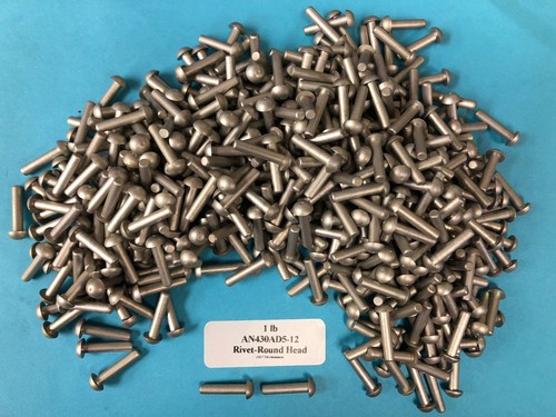 AN430-AD5-12 (5/32” x 3/4") Solid 2117-T4 Alum. Round Head Rivet 1 lb ...