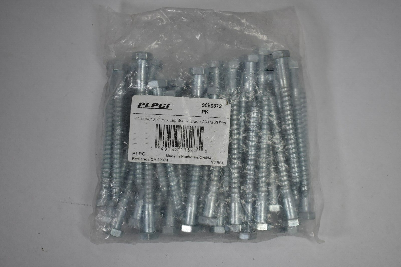 PLPCI Hex Lag Screws Grade A Zinc Plated 9056372 50 Pack 3/8" x 4 ...