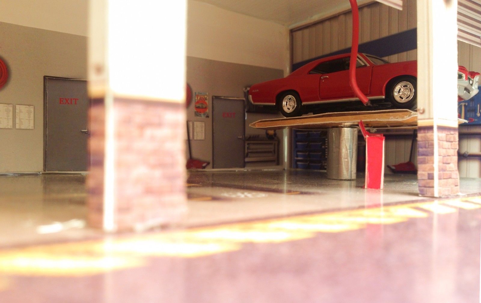 1:64 Scale Slot Car HO Pit Stop Garage Photo Real Building Track ...