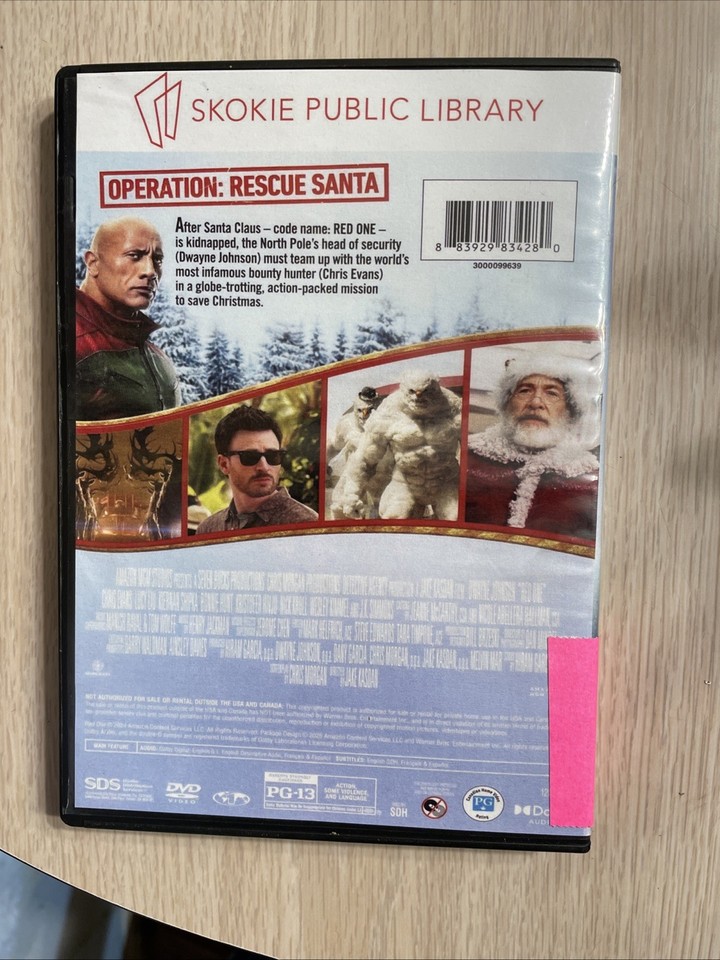 RED ONE DVD MOVIE 2024 PLAYS GREAT Dwayne Johnson Chris Evans Lucy Liu ...