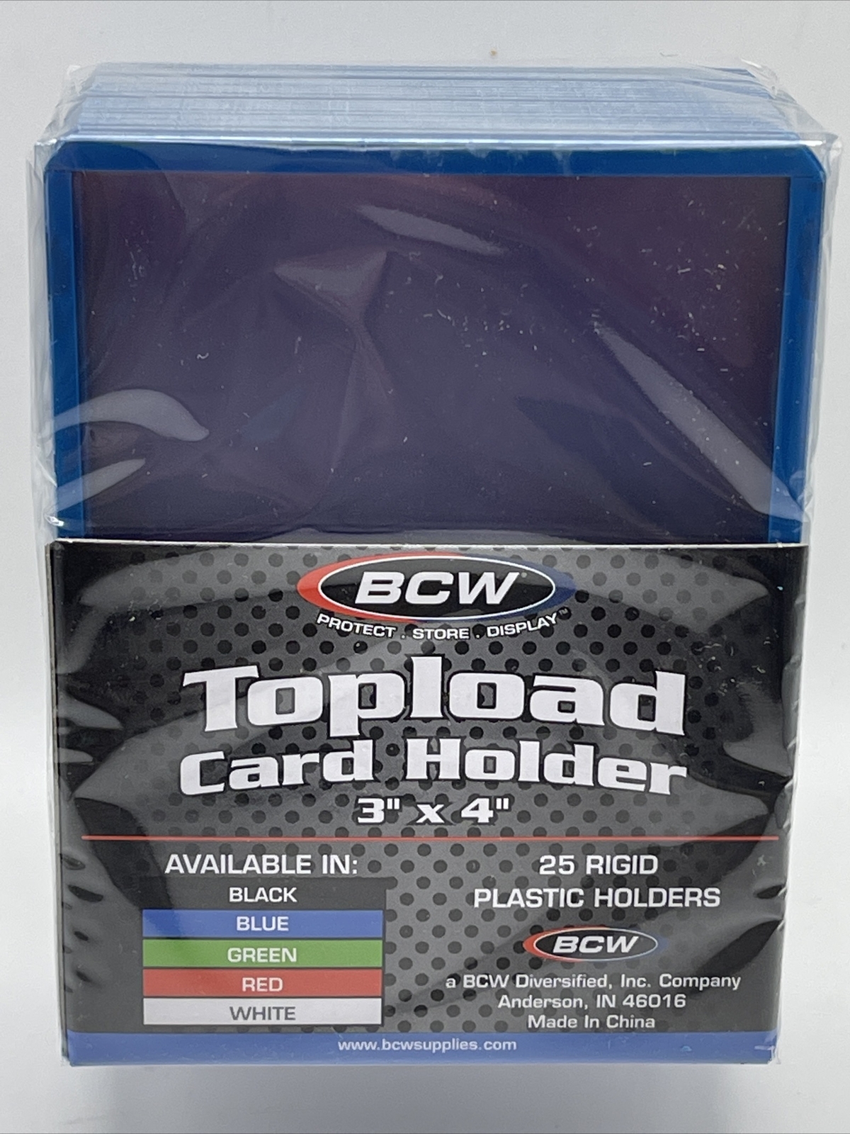 BCW 3X4 BLUE BORDER Toploaders 35pt 1 Pack of 25 for Standard Sized ...