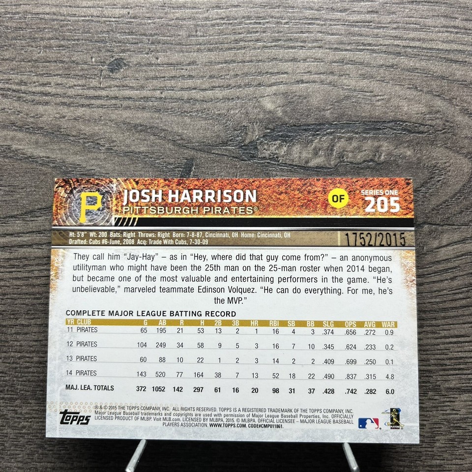 2015 Topps Gold #205 Josh Harrison /2015 | eBay
