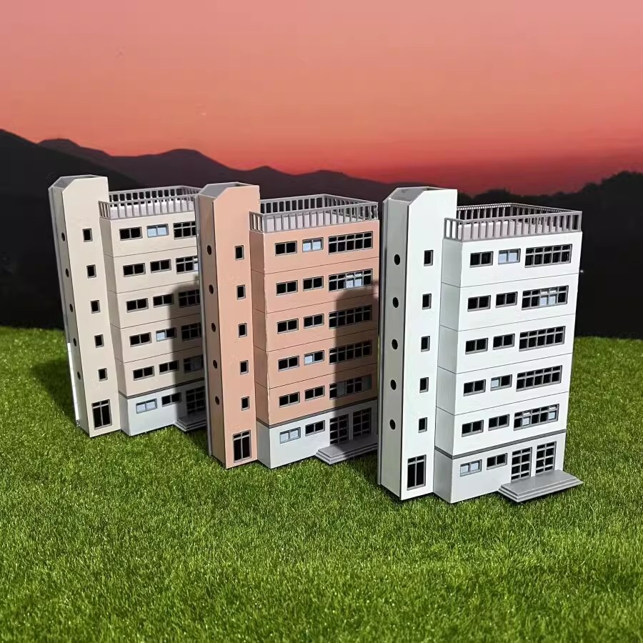 1/160 N Scale School Building Model Railroads Modern House Parts Kits ...