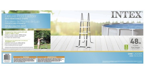 Intex Deluxe Pool Ladder with Removable Steps for 48Inch Wall Height ...