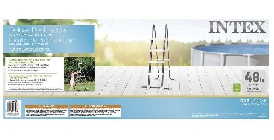 Intex Deluxe Pool Ladder with Removable Steps for 48Inch Wall Height ...