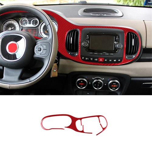 37Pcs Red Carbon Fiber Full Interior Set Kit Decor Cover For Fiat 500L ...