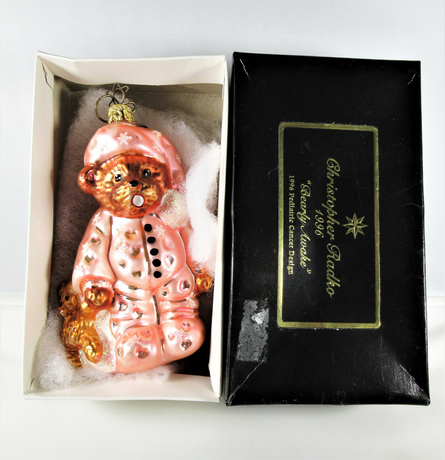 Christopher Radko Teddy Bear “Bearly Awake” Pediatrics Cancer Design ...