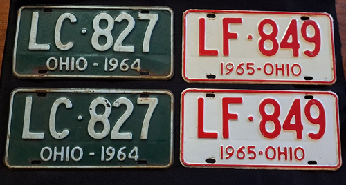 Lot of 4 Ohio License Plates 1964+1965 2 Pairs | eBay