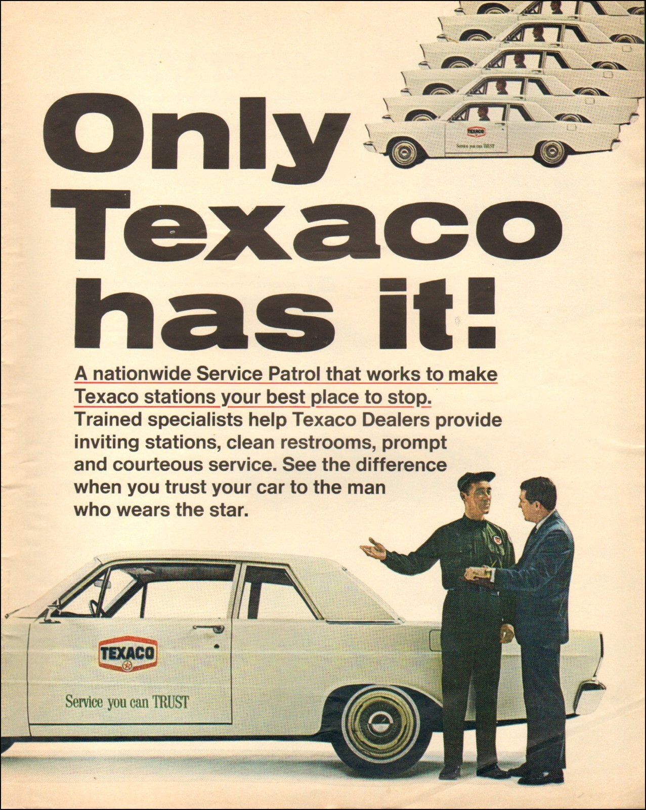 1965 Vintage ad for TEXACO retro Dealers Auto Car White 07/11/22 | eBay