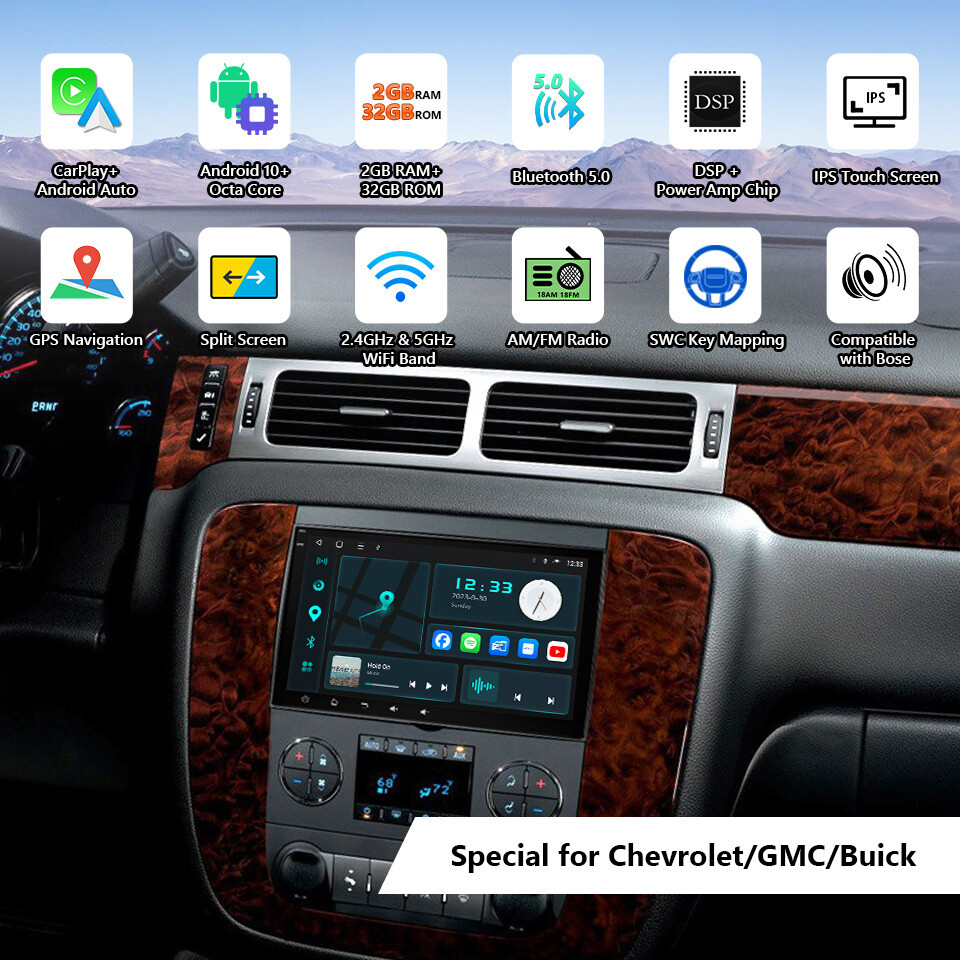 CAM+DVR+OBD+Android 10 Car Stereo Radio GPS Navigation CarPlay For GMC ...