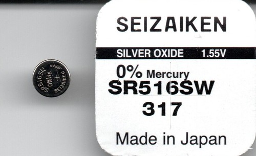 New SEIKO RENATA RAYOVAC & SEIZAIKEN watch battery 317 SR516SW silver ...