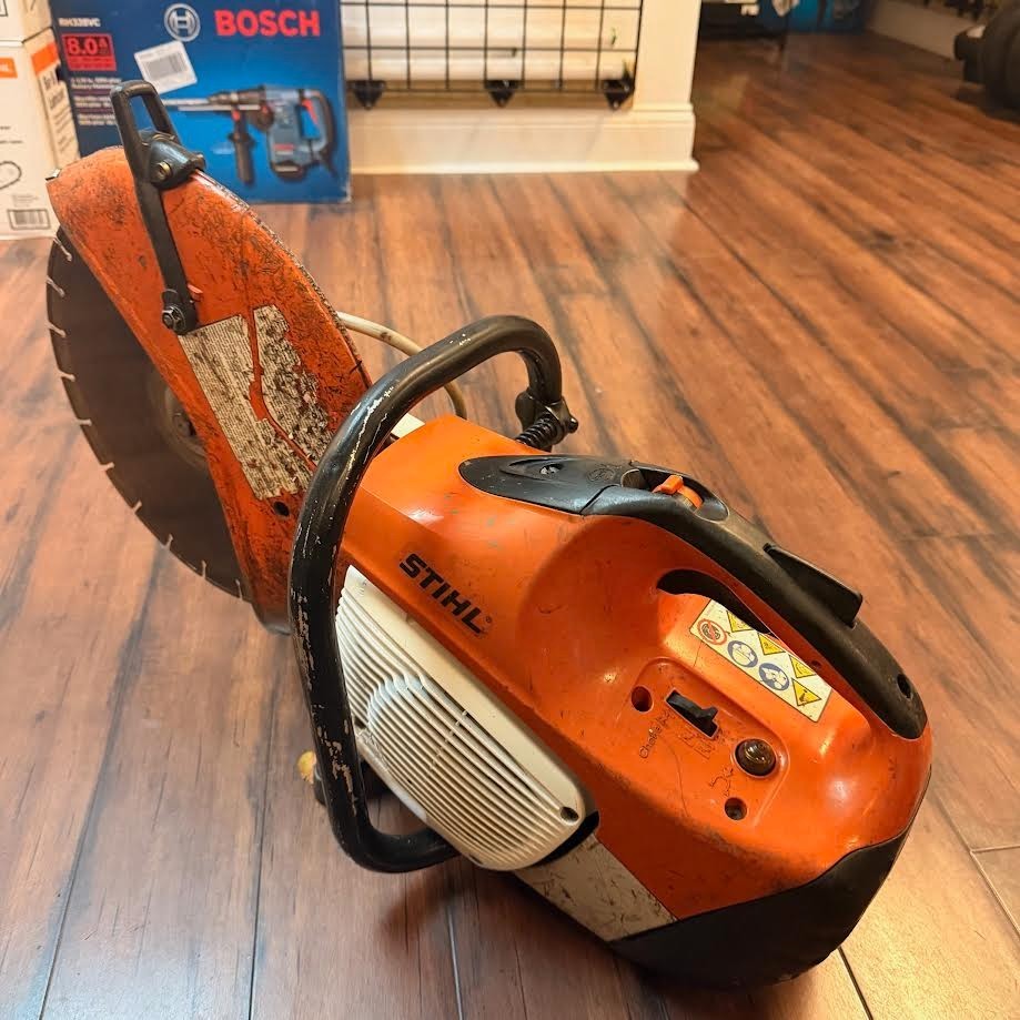 Stihl TS420 14 inch Gas Handheld Cut-Off Concrete Saw w/Diamond Blade ...