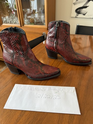 Zoey Tecovas Burgundy Python Size 6.5 | eBay