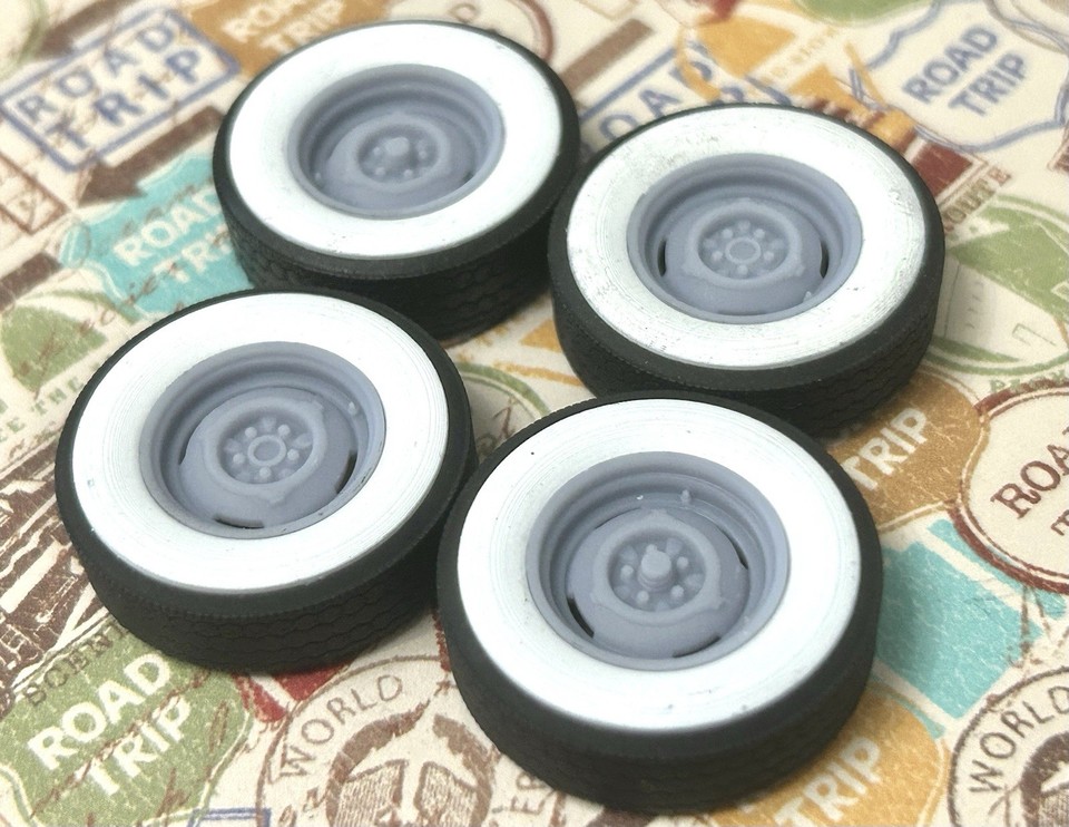 Resin 15-Inch “Steelie” Wheels, W/ Wide Whitewalls,1/24 1/25 Scale | eBay