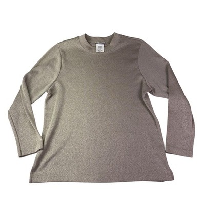BonWorth Sweater Womens Medium Petite Beige Knit Long Sleeve Crewneck ...