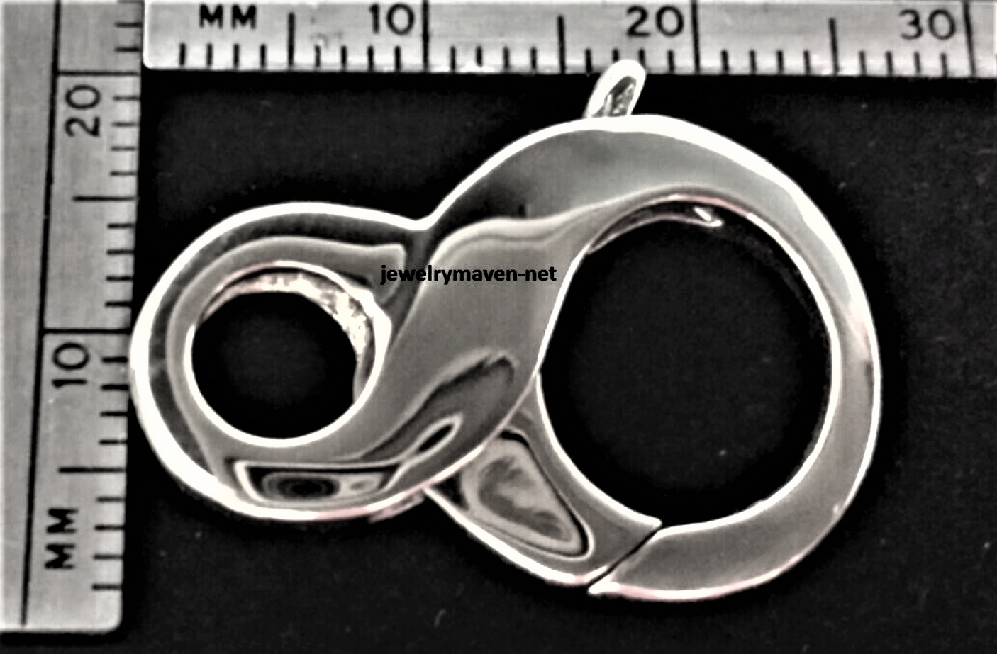 26mm HUGE 14k White Gold Gucci Figure 8 Designer Infinity Trigger Clasp ...