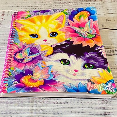 Vintage Lisa Frank Notebook Sunflower Kittens Glittery Cats Flowers 68 ...