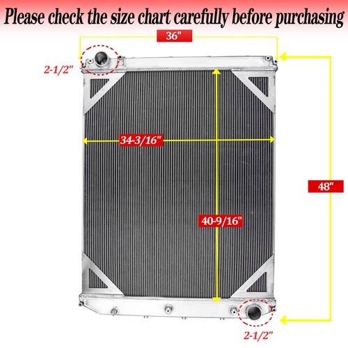 3-Core Radiator Fit 2008-2015 Volvo VNL VNM VHD, 2008-2016 Mack CXU ...