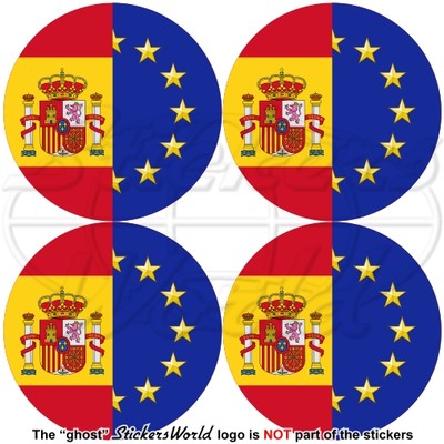 EUROPE European Union-Spain Flag Roundels EU-ES Spanish 50mm x4 Decals ...