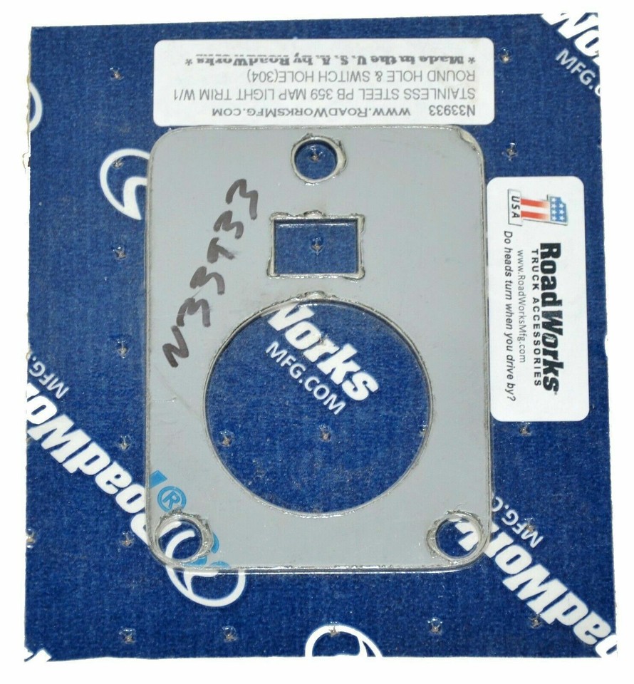 RW Map Dome Light Trim 1 Switch 1 Hole for 359 Peterbilt 304 Stainless ...