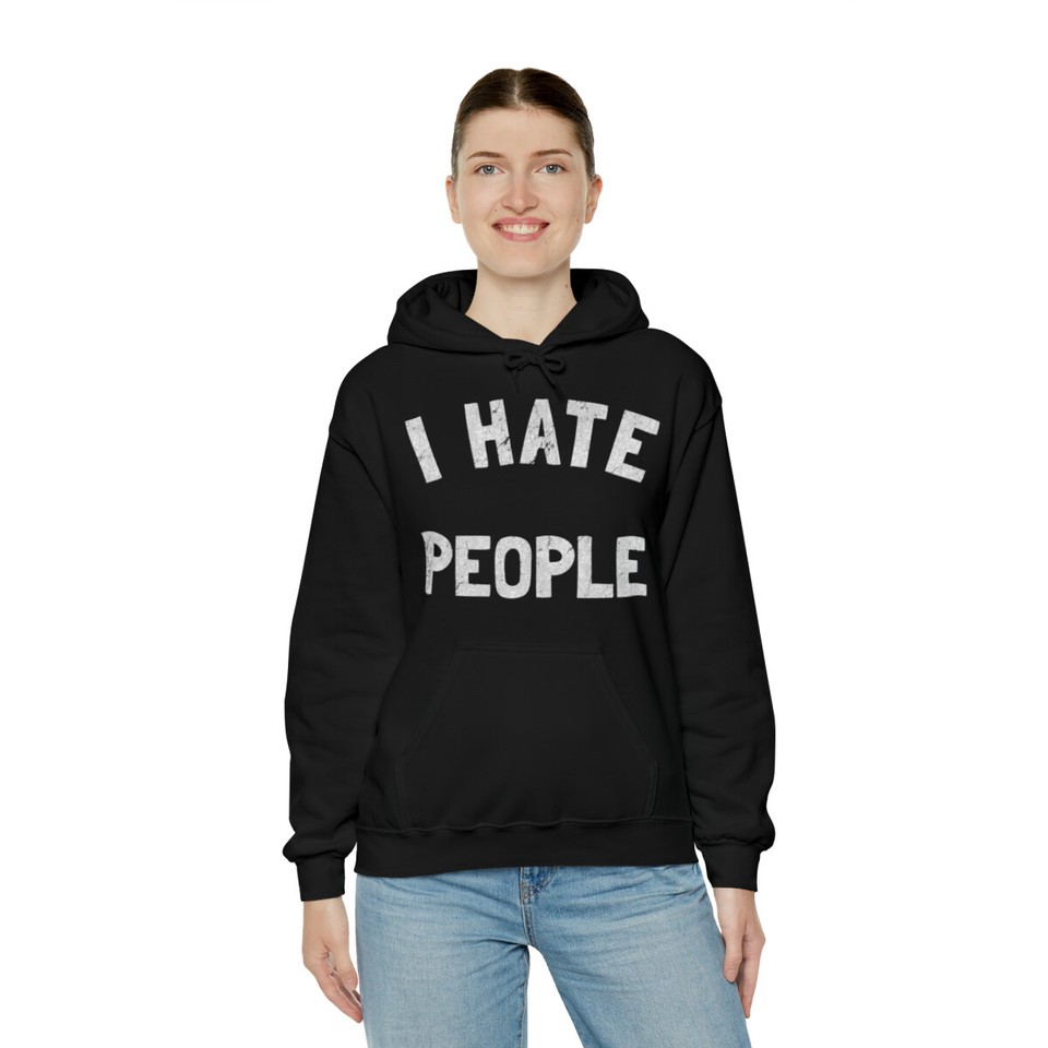 Retro I Hate People Graphic Hoodie, Sizes S-5XL | eBay