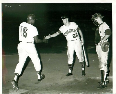 1962 Atlanta Crackers Cardinals Baseball Photo Doug Clemens Greets Joe ...