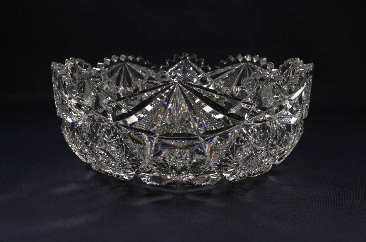 LIBBEY AMERICAN BRILLIANT CUT GLASS COLONNA BOWL-USA | eBay