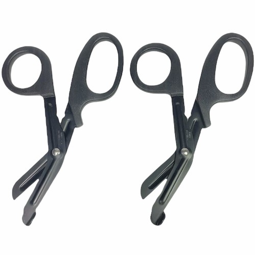 2pk Black Full Size Tactical Medical Scissors EMT POLICE FIRE Trauma ...
