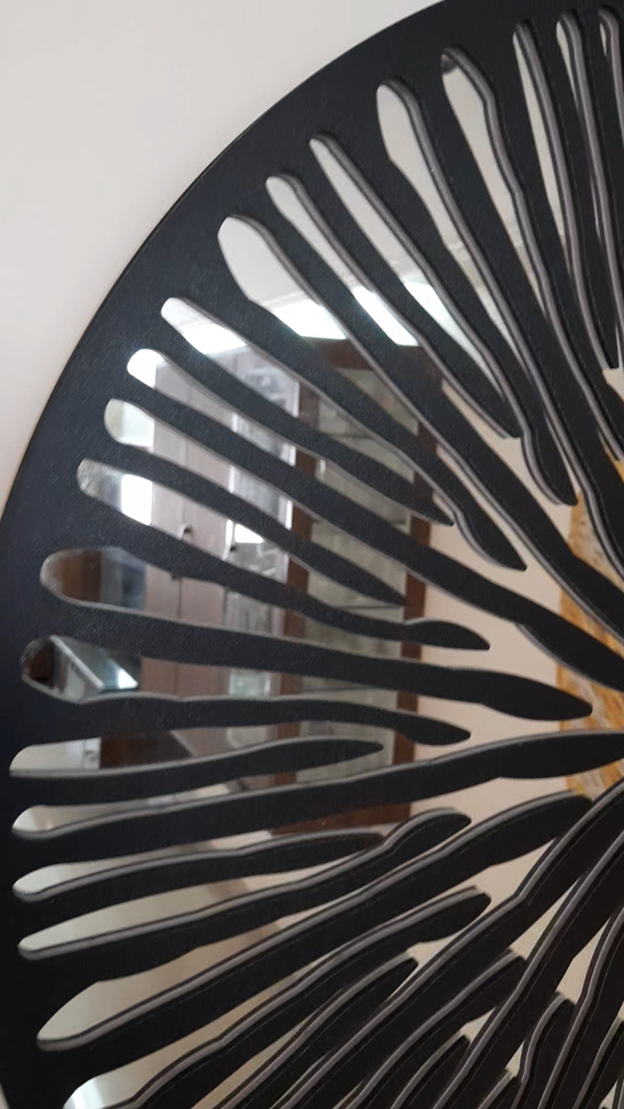 Black Wood Art Wall Mirror Dew Drops Handmade Designer Home Decor ...