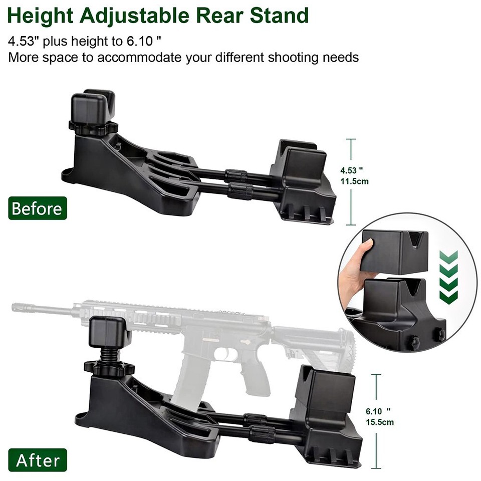 SHOOTING REST STEADY RIFLE GUN SHOT STAND ADJUSTABLE BRACKETS HEAVY ...