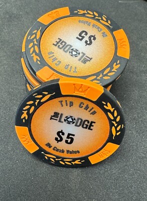 10 - $5 Tip Chip The Lodge Austin, Texas Used poker club chips Clay ...