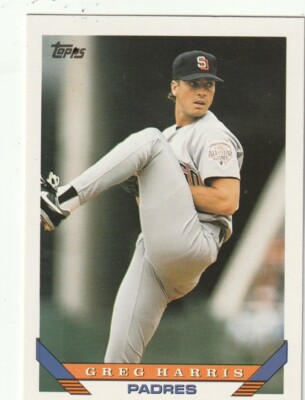 FREE SHIPPING-MINT-1993 Topps Greg Harris #436-PLUS PADRES BONUS CARDS ...