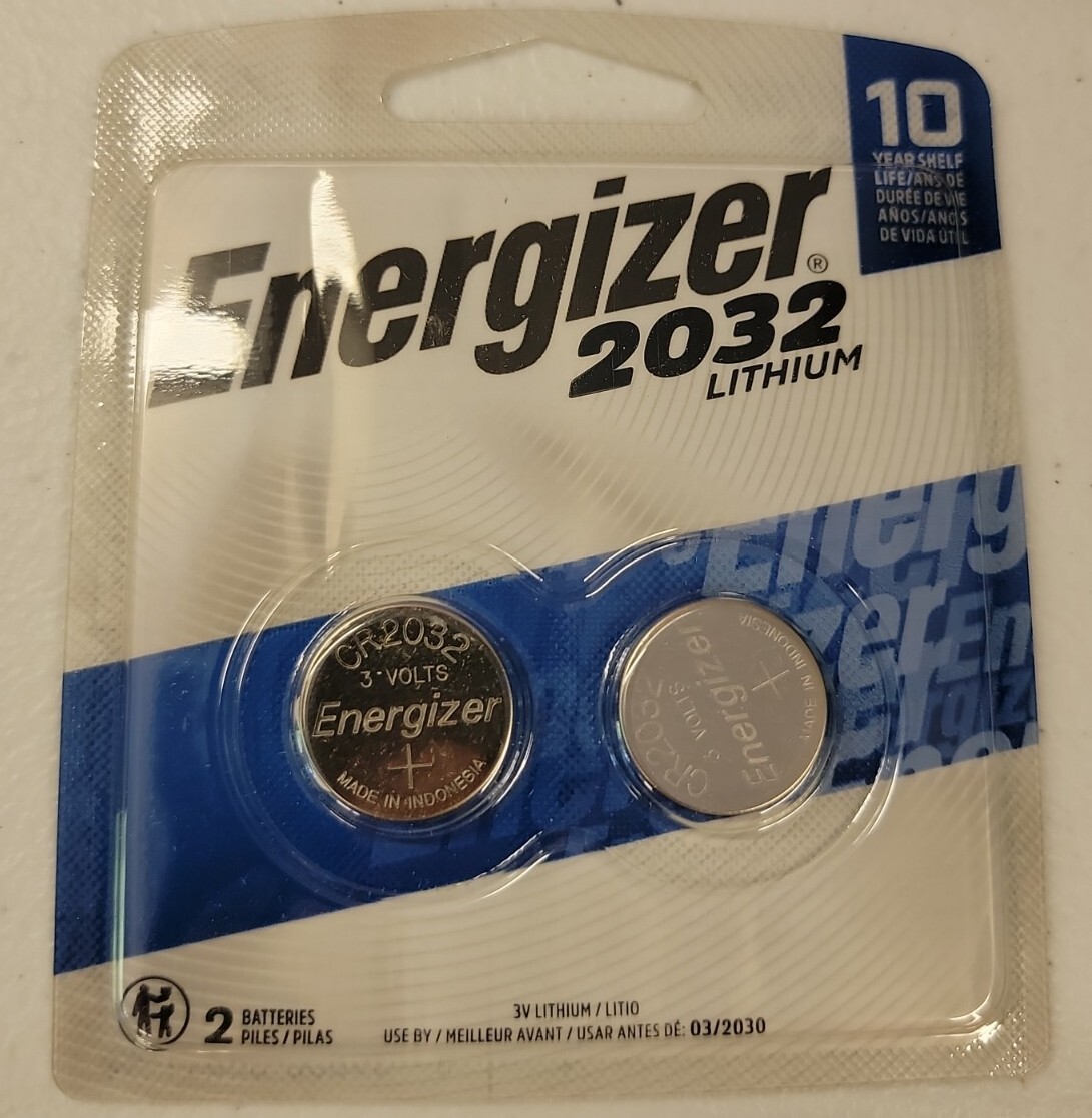 Energizer CR2032 3V Lithium Watch Batteries 2 Pack New Exp. 03/2030 ...