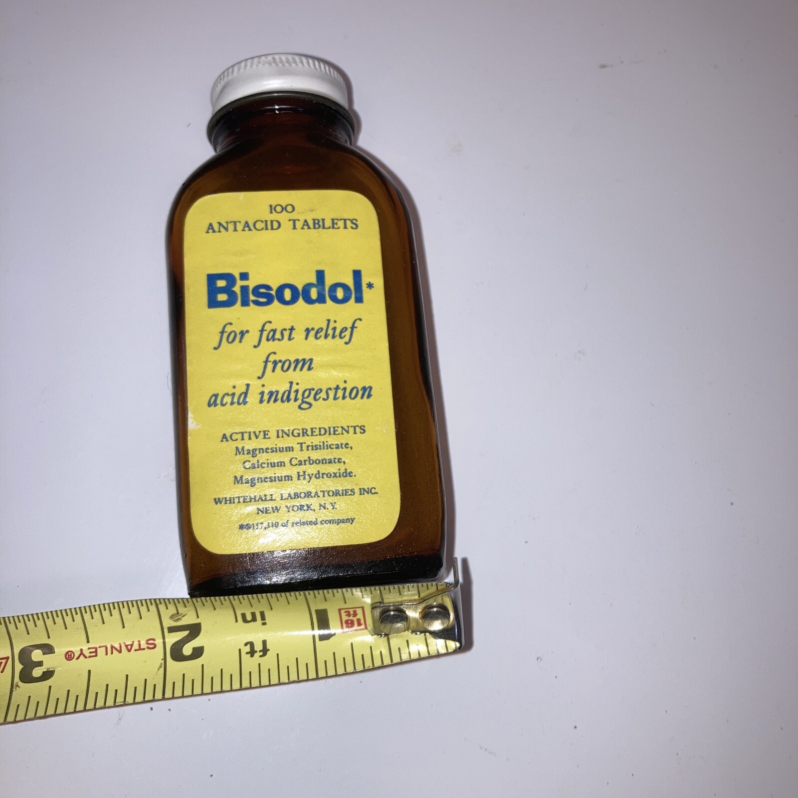 Bi-So-Dol BISODOL Whitehall Laboratory NY Vintage Bottle- movie prop or ...