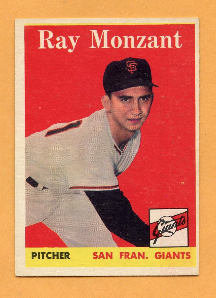 1958 Topps Baseball Card #447 Ray Monzant -- Giants (Vg-Ex) | eBay