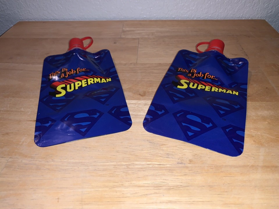 Plastic Two Reusable Flask Bottle 6 oz With Lids Drink DC Comics ...