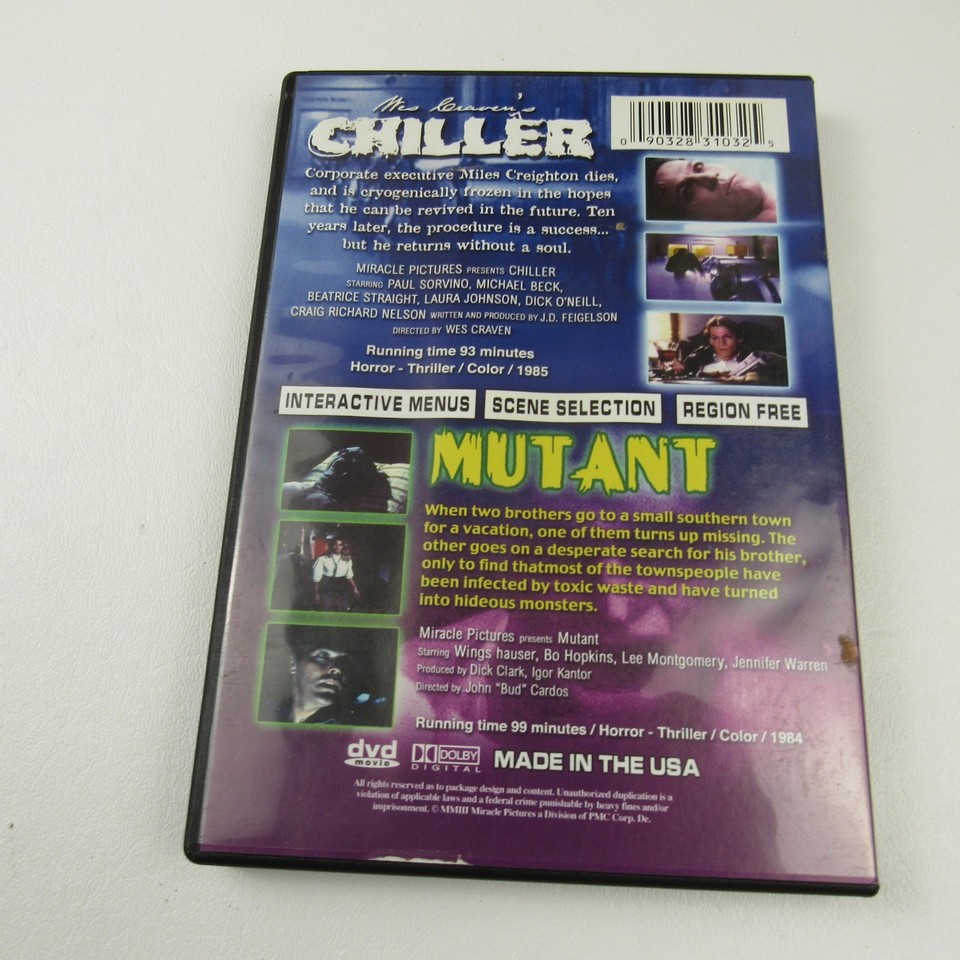 Chiller Mutant DVD Double Feature Paul Sorvino Michael Beck Horror ...