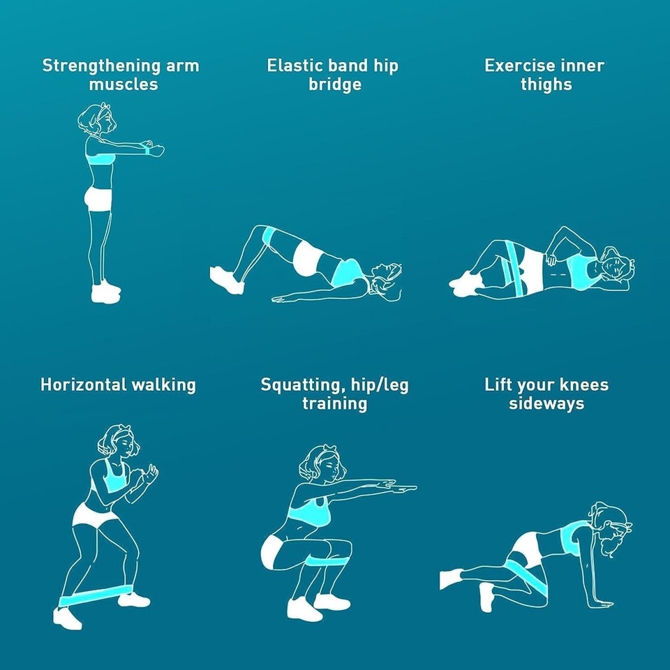 Versatile Elastic Resistance Bands Set for Legs & Hip Workouts - Non ...