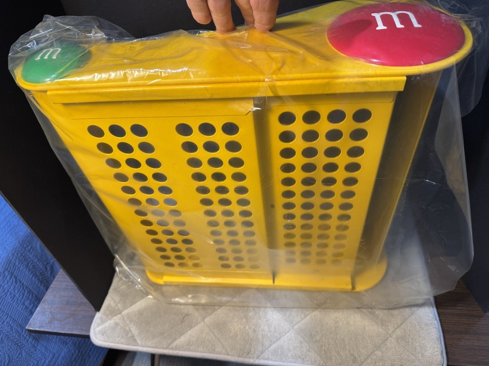 Vintage NIB M&M's Metal M&M Store Counter Display Yellow with Green Red ...