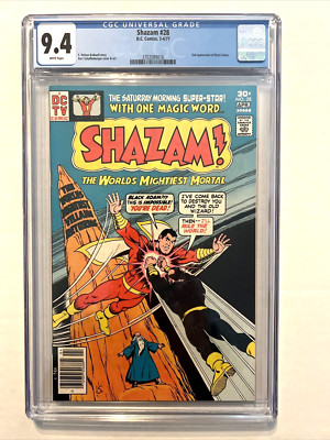 SHAZAM #28 DC COMICS CGC 9.4 WHITE PAGES 1977 1st MODERN AGE BLACK ADAM ...