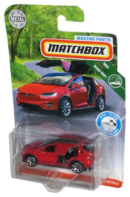 Matchbox MBX Road Trip (2018) Moving Parts Red Tesla Model X Toy Car ...