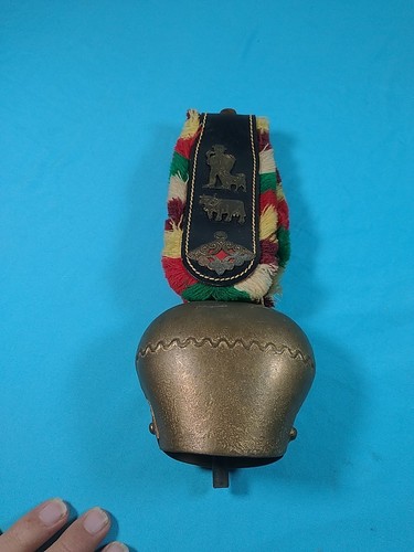 Vintage Swiss Cow Bell Leather Strap 6" wide Switzerland | eBay