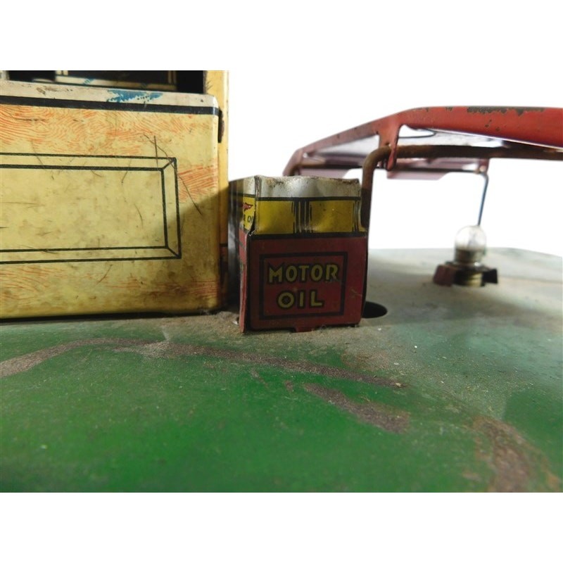 72/1379 Vintage 1935 Marx Roadside Rest Service Station Tin Toy | eBay
