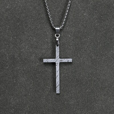 Natural Muonionalusta meteorite carved cross pendant necklace | eBay